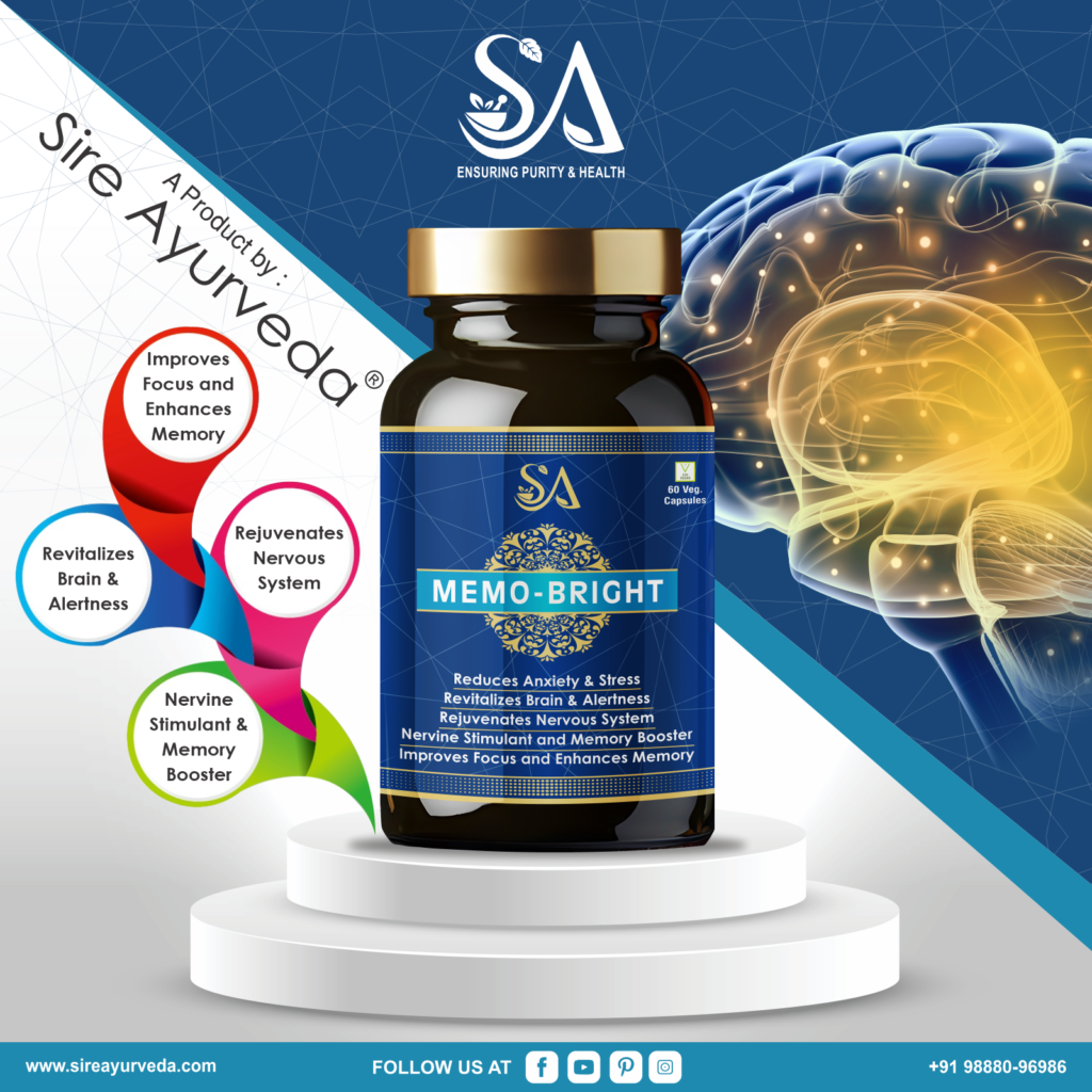 MEMO-BRIGHT(Brain Booster Supplement with Brahmi Healthy Brain, Stress ...